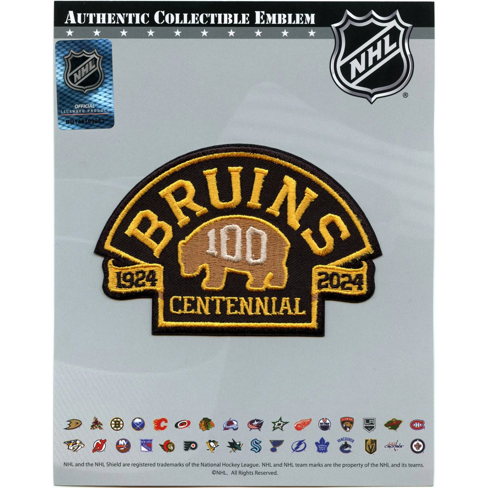 2023 Boston Bruins Team Bronze 100th Anniversary Season Logo Jersey Pa ...