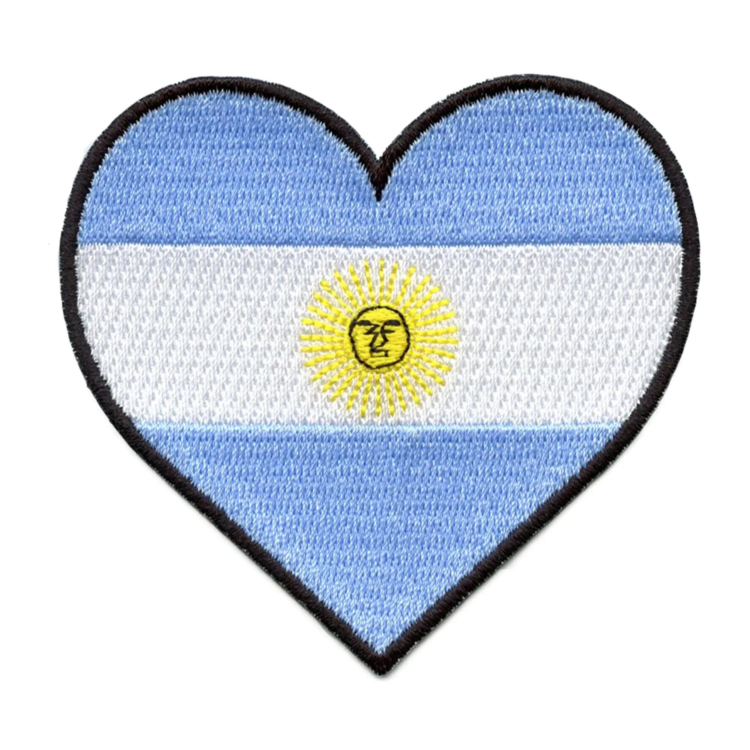 Argentina Heart Flag Patch Hispanic Country Culture Embroidered Iron o – Patch Collection