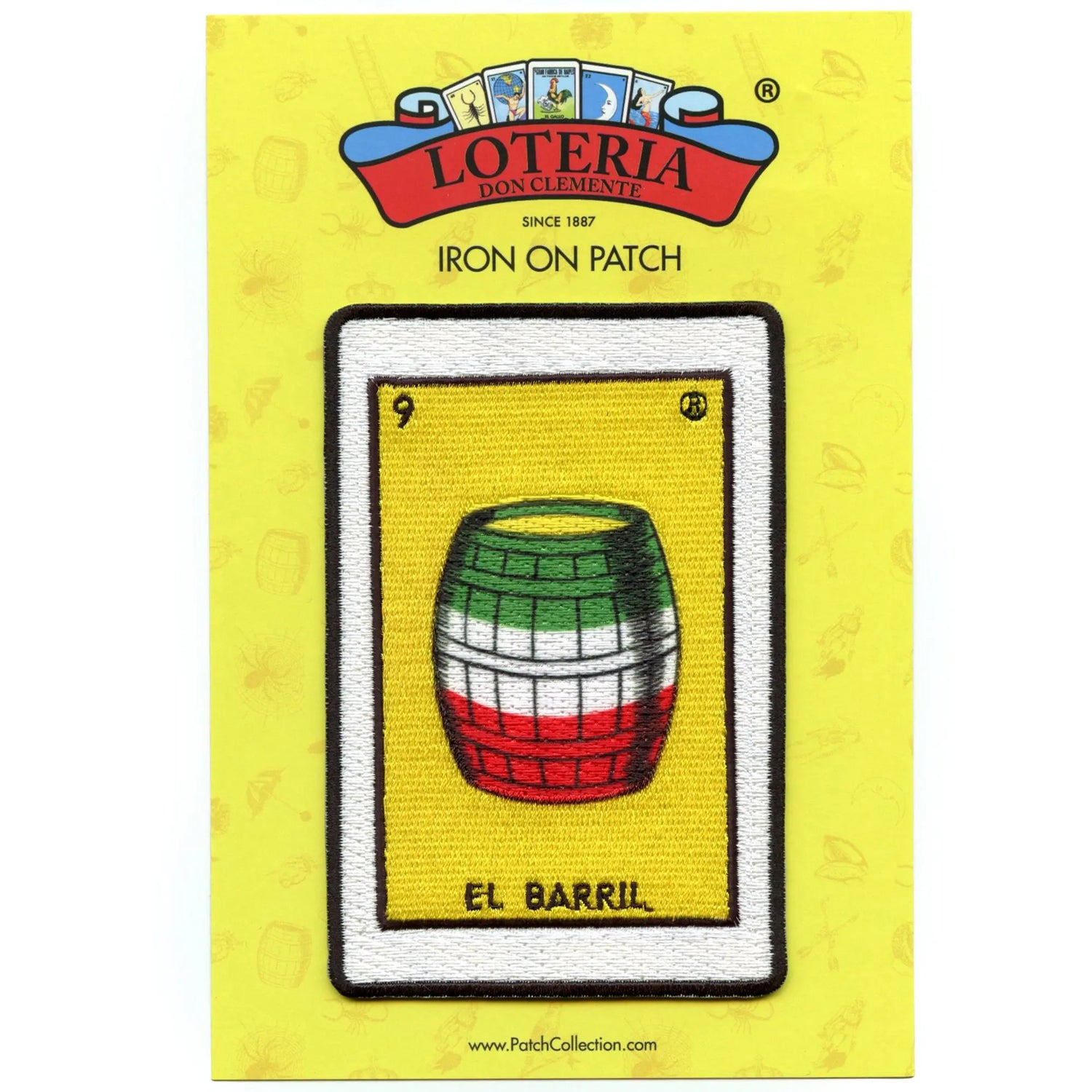 El Barril 9 Patch Barrel Mexican Loteria Card Sublimated Embroidery Ir – Patch Collection