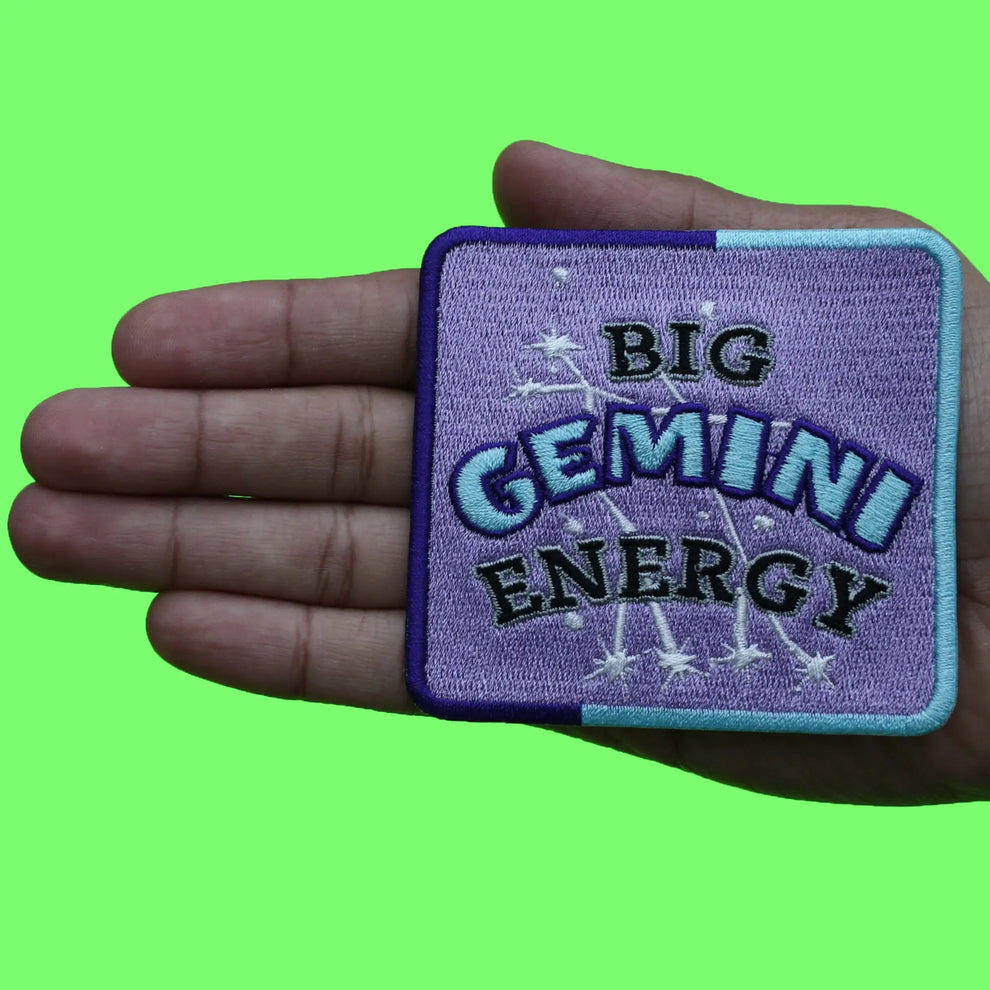 Big Gemini Energy Patch Constellation Zodiac Box Embroidered Iron On ...