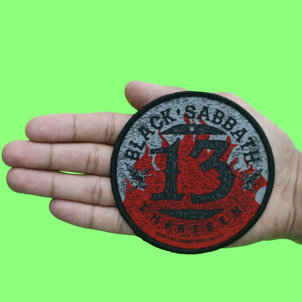 Black Sabbath Band Patch 13 Flames Circular Woven Iron On – Patch Collection