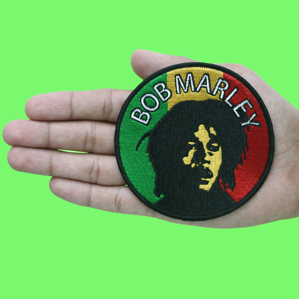 Bob Marley Rasta Patch Jamaican Round Portrait Embroidered Iron On – Patch Collection