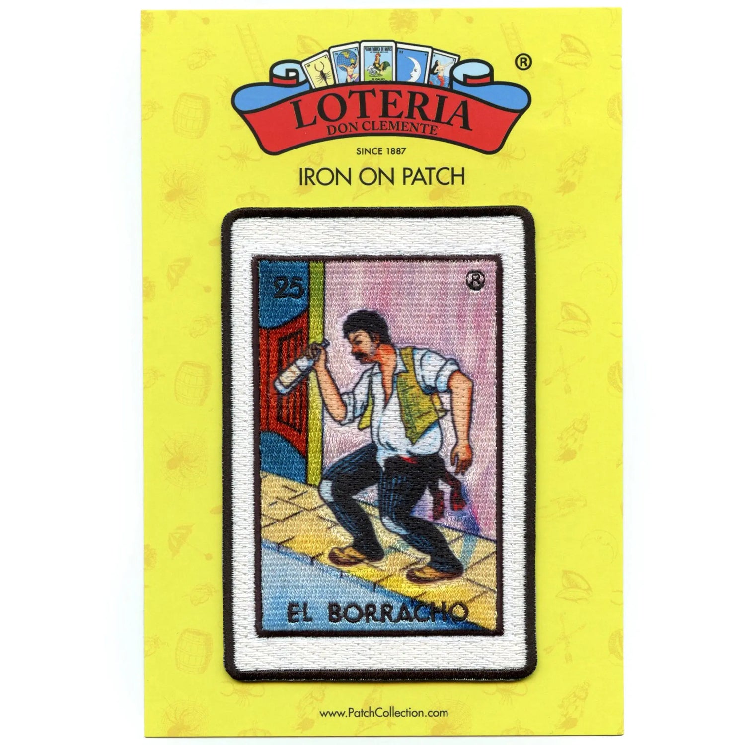 El Borracho 25 Patch Drunk Mexican Loteria Card Sublimated Embroidery ...