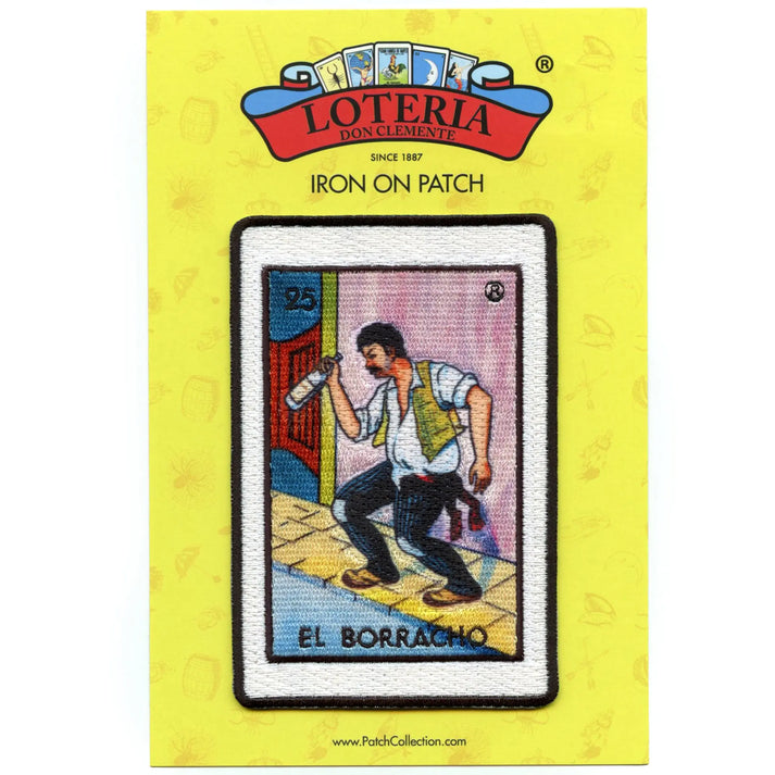 El Borracho 25 Patch Drunk Mexican Loteria Card Sublimated Embroidery ...