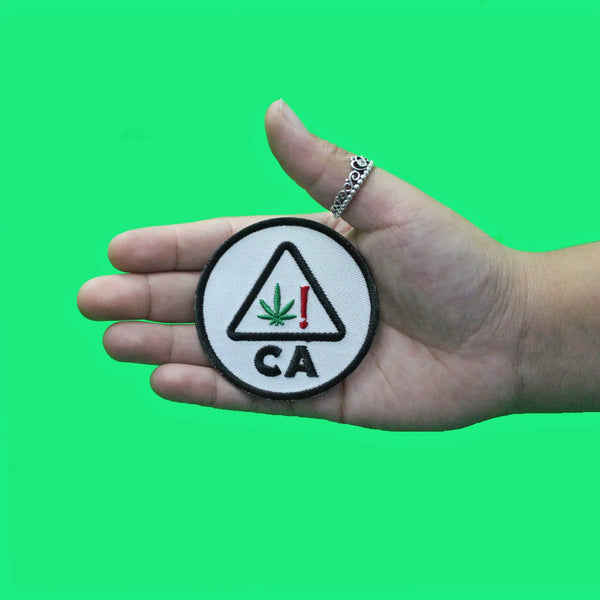 California Cannabis Warning Symbol Patch THC State 420 Embroidered Iro ...