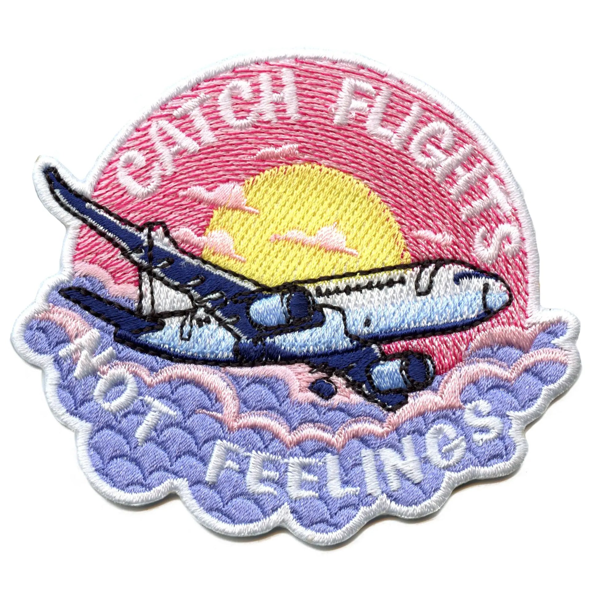 Catch Flights Not Feelings Patch Plane Travel Souvenir Embroidered Iro ...