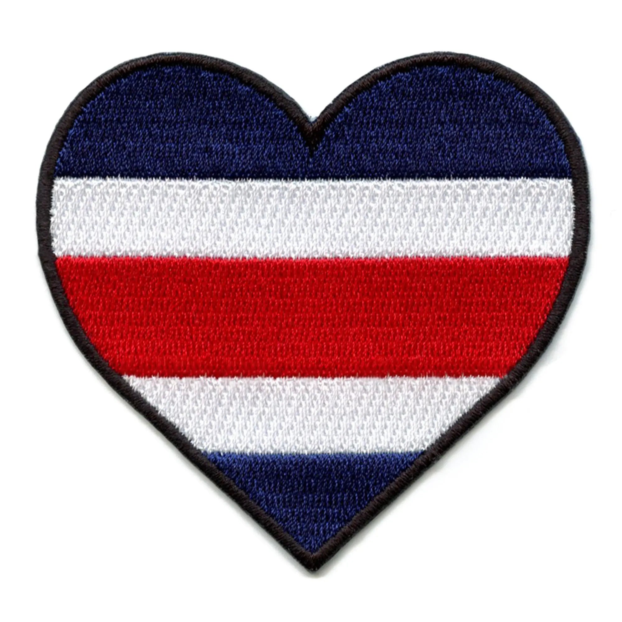 Costa Rica Flag Patch Hispanic Country Heart Embroidered Iron on ...