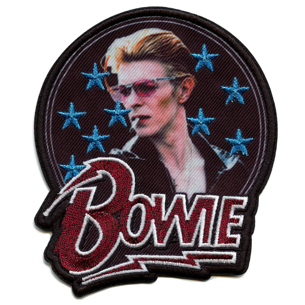 David Bowie Stars Patch Glitter Portrait Blot Embroidered Iron On – Patch Collection