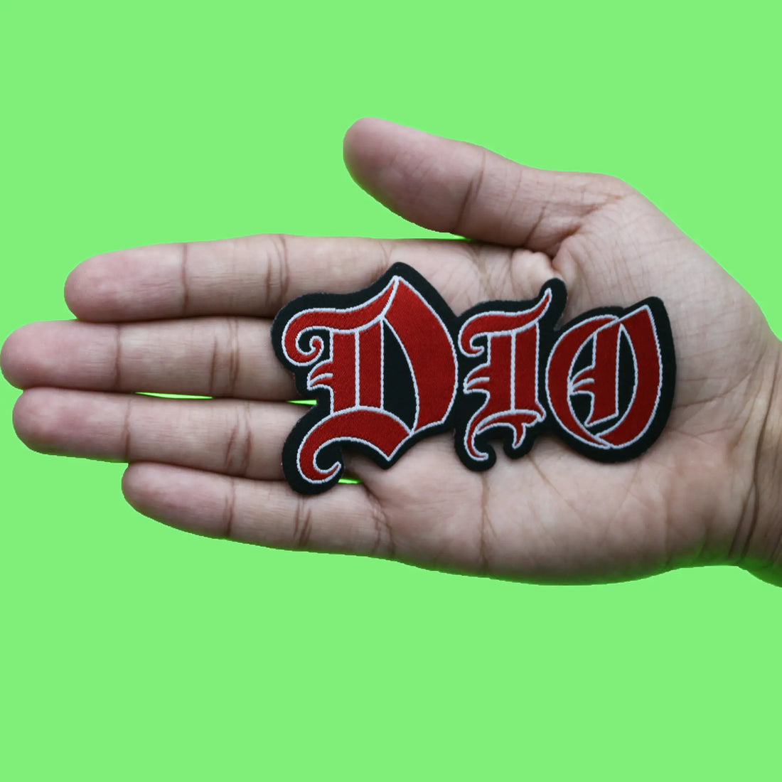 Dio Logo Cut Out Patch Metal Band Cursive Script Woven Iron On – Patch ...