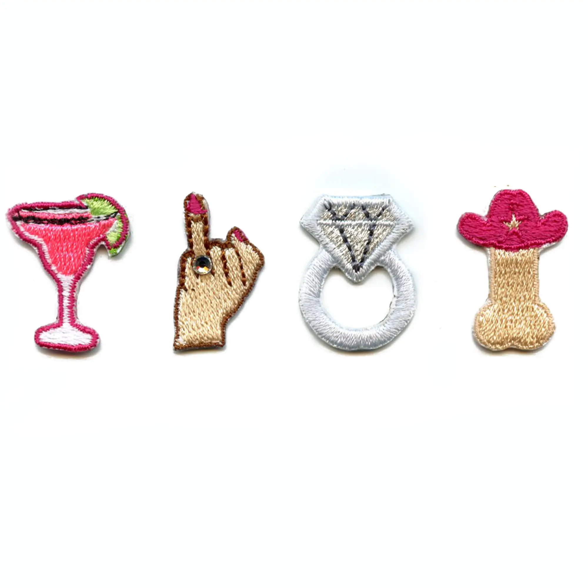 Bachelorette Mini Set Patch Ring Hand Marg Male Anatomy Embroidered Ir ...
