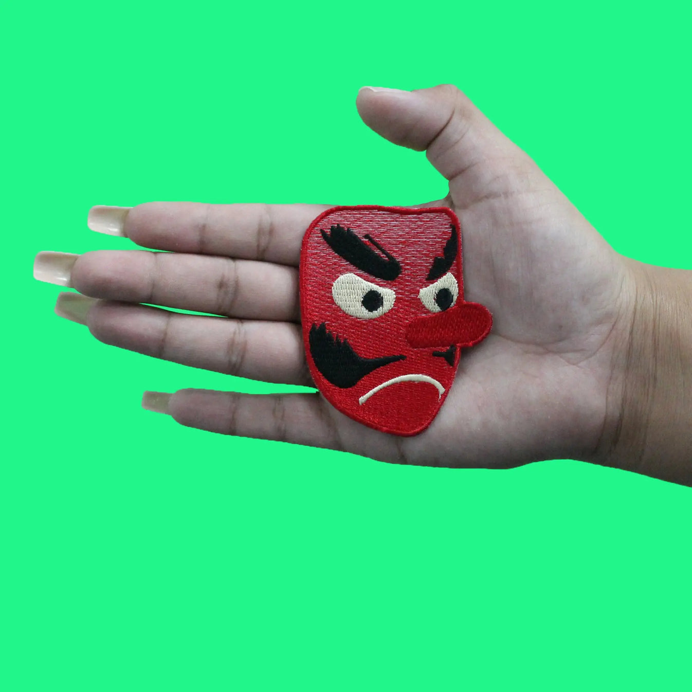 Japanese Goblin Emoji Patch Tengu Red Mask Embroidered – Patch Collection