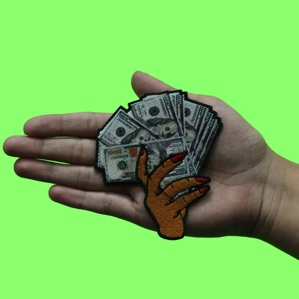 Hand Holding Money Fan Patch Girl Boss Moves Sublimated Embroidery Iro ...
