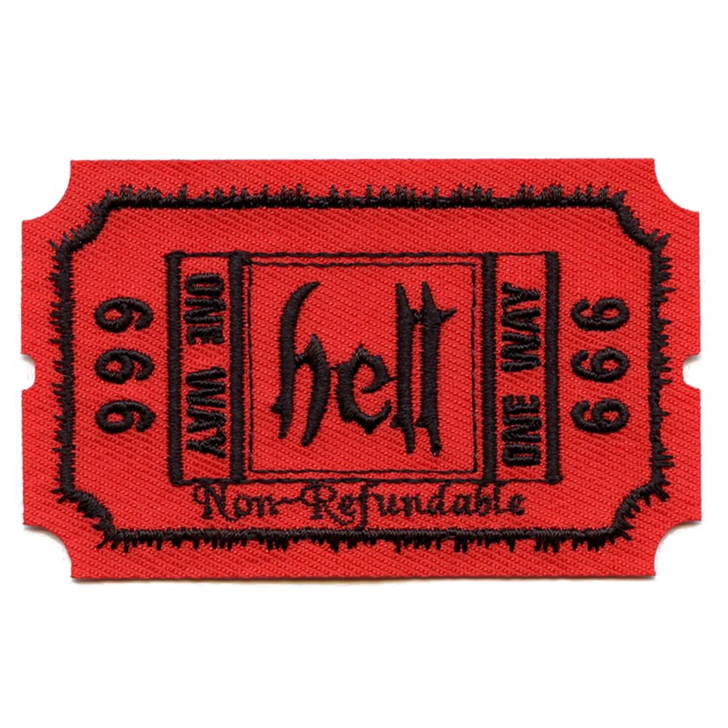 One Way To Hell Patch Admit One Ticket Embroidered Iron On – Patch Collection