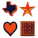 Houston 4 Pack Mini Set Patch HOU Heart Star Texas Embroidered Iron On ...