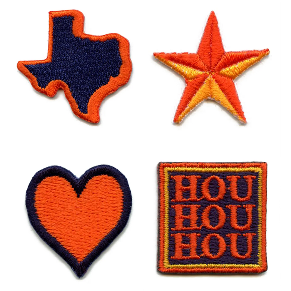 Houston 4 Pack Mini Set Patch HOU Heart Star Texas Embroidered Iron On ...