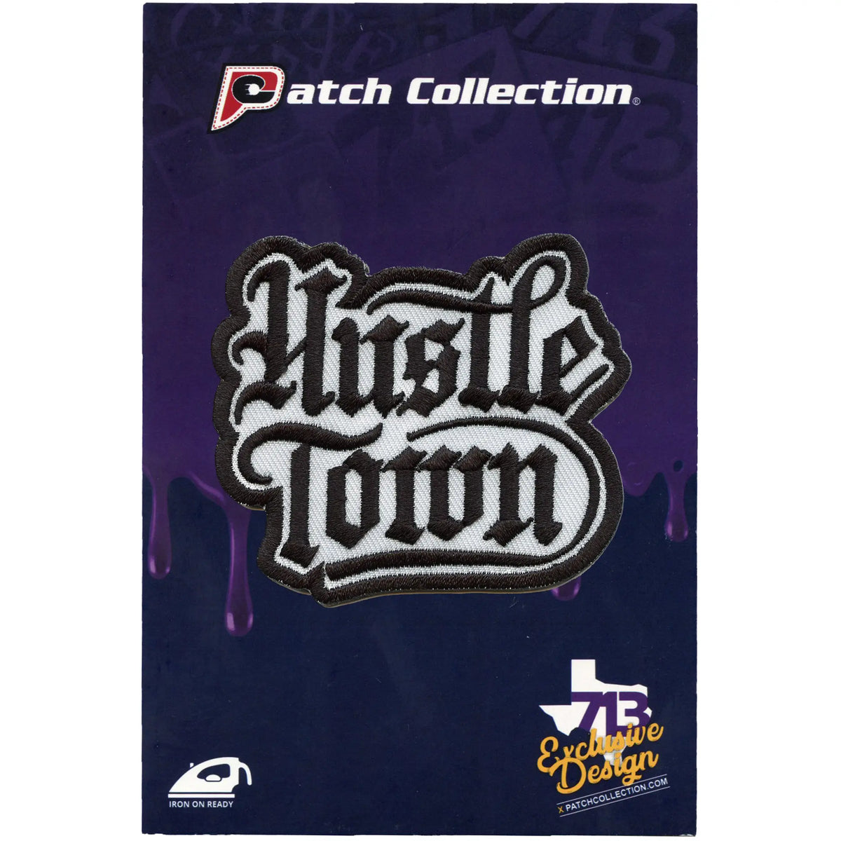 Hustle Town Houston Patch City Motivation Money Embroidered Iron On ...
