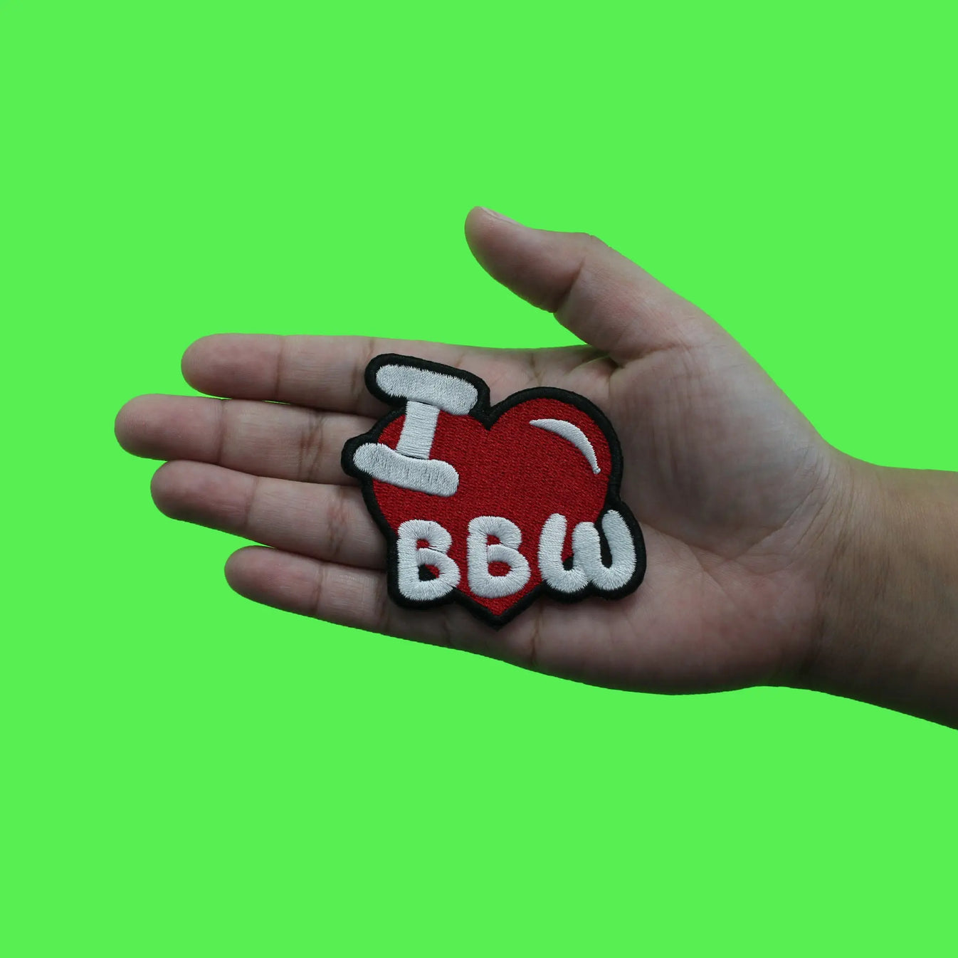 I Love BBW Heart Patch Couple Woman Body Positive Embroidered Iron On – Patch Collection