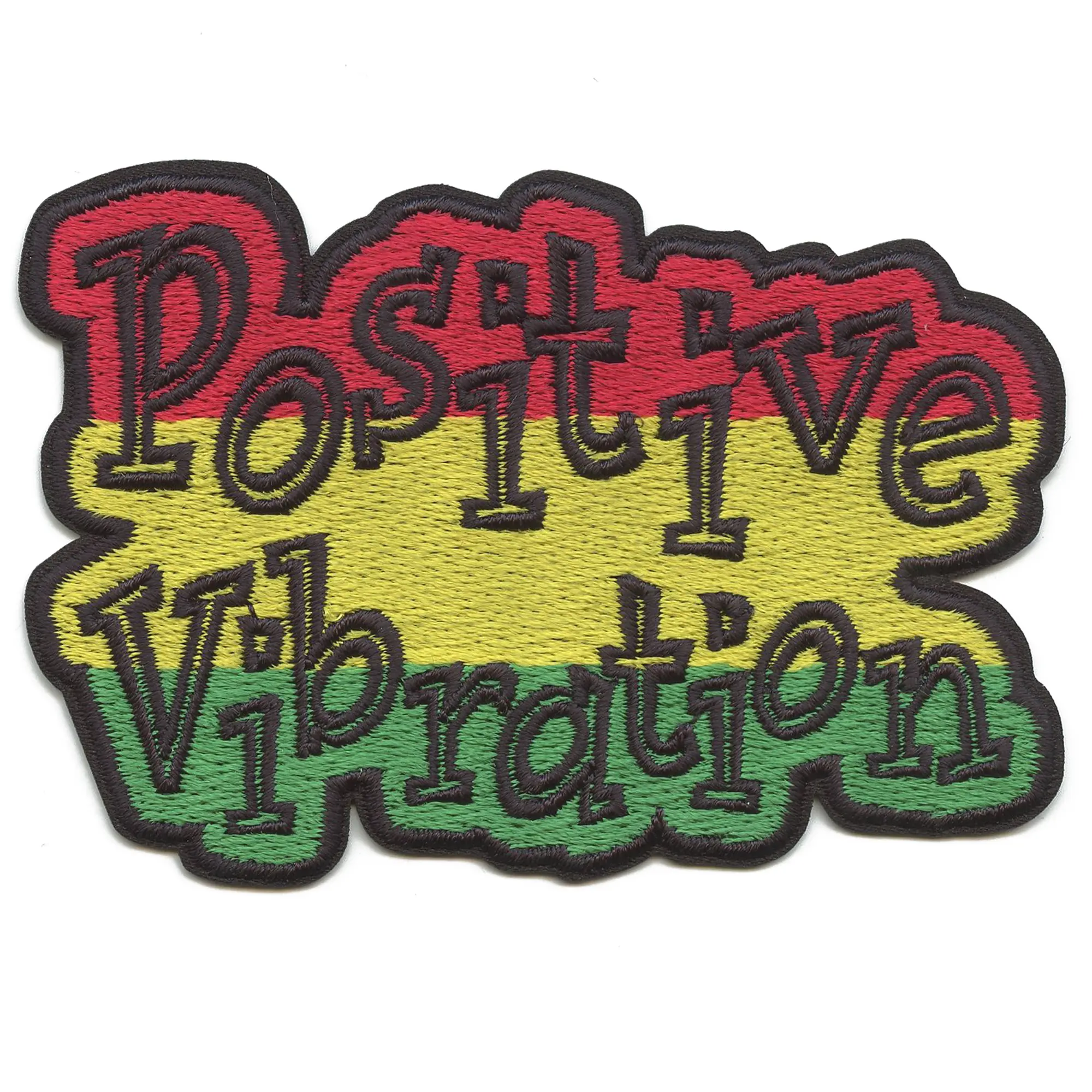 Jamaica Positive Vibrations Patch Reggae Rata Music Embroidered Iron O ...