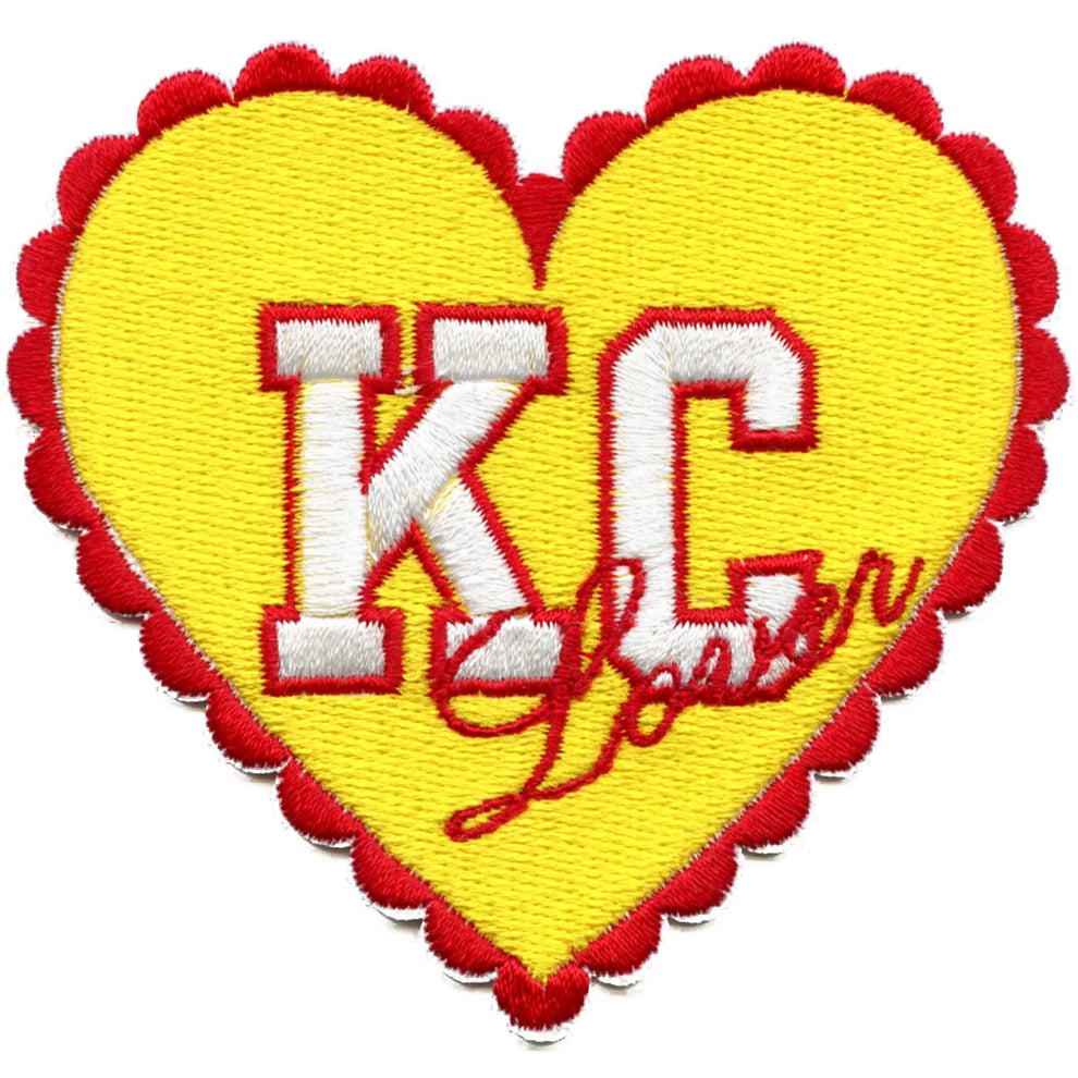 KC Lover Heart Patch Kansas City Football Embroidered Iron On – Patch ...