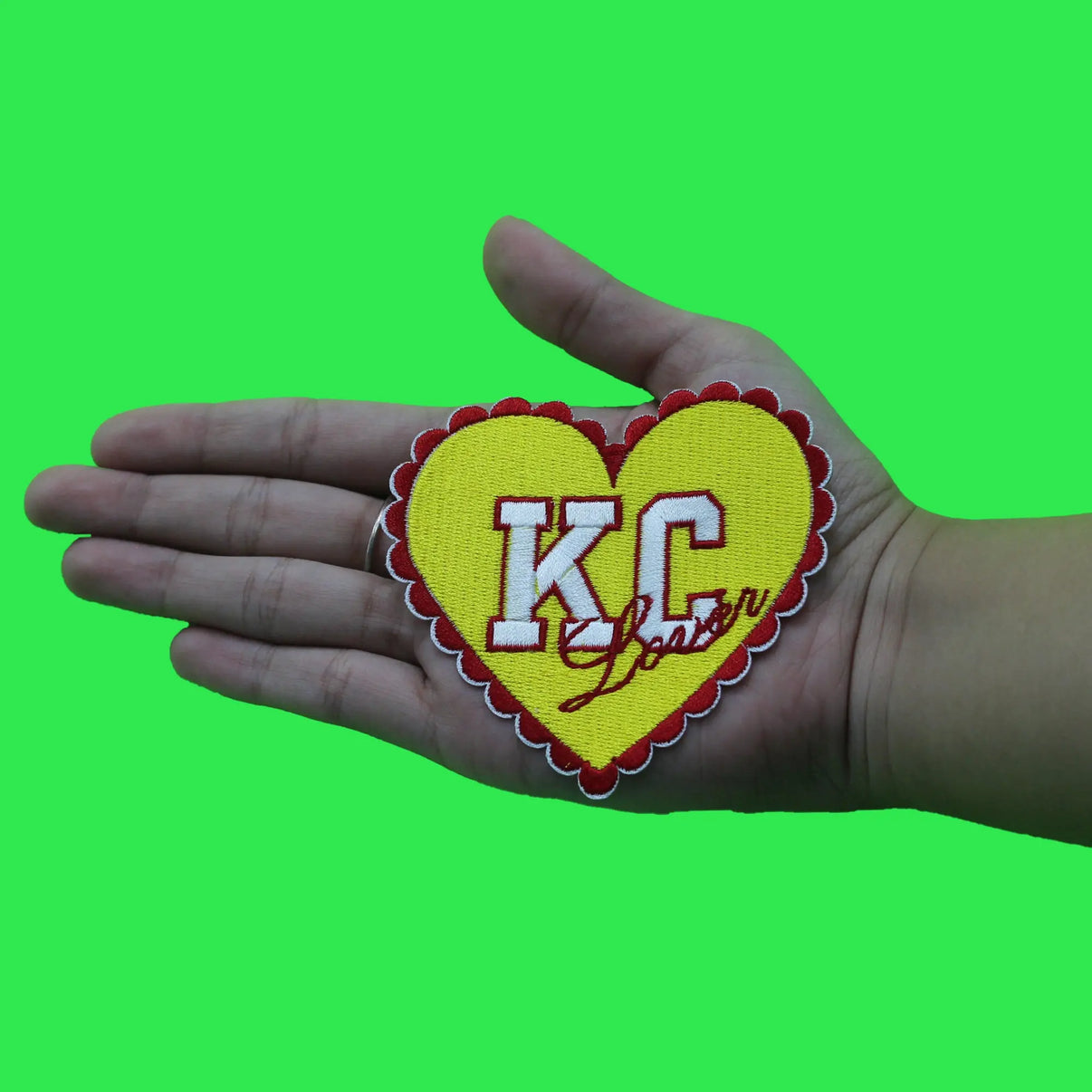 KC Lover Heart Patch Kansas City Football Embroidered Iron On – Patch ...