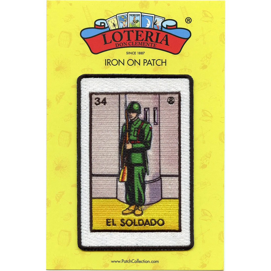 El Soldado 34 Patch Soldier Mexican Loteria Card Sublimated Embroidery ...