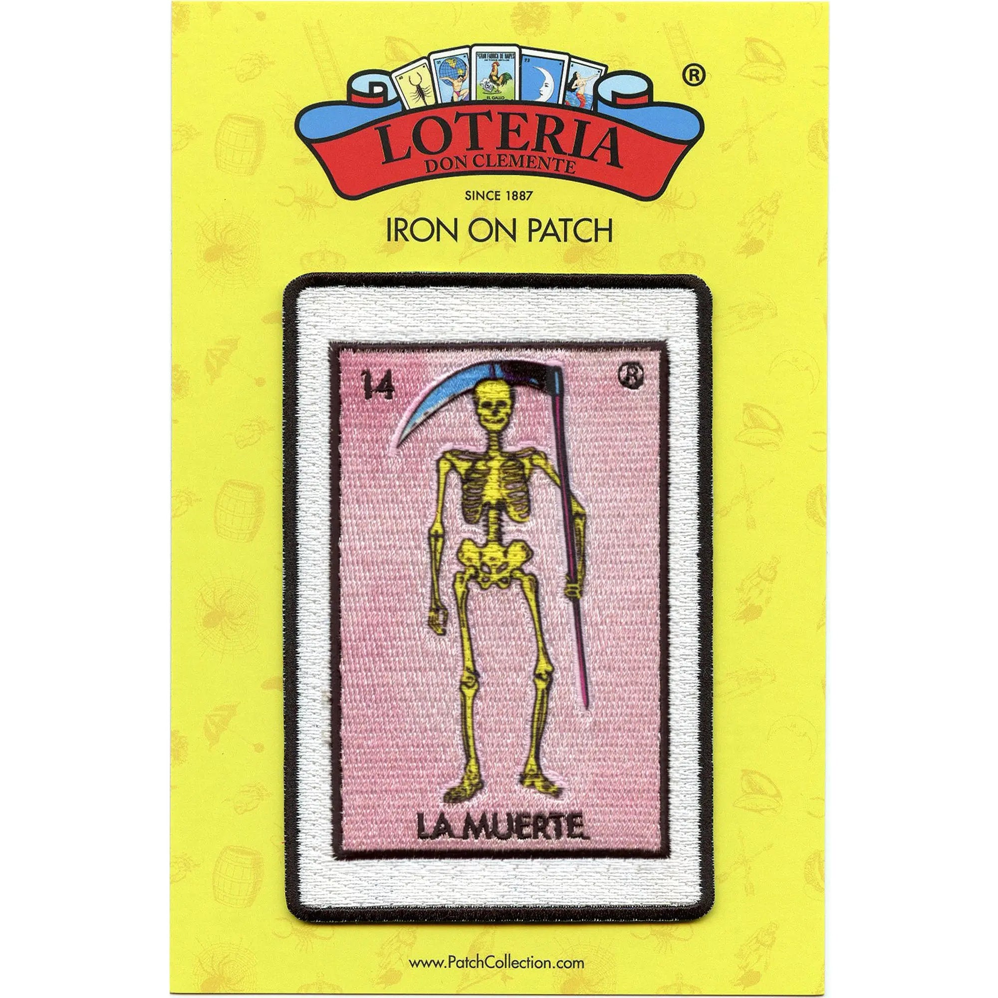 La Muerte 14 Patch Death Mexican Loteria Card Sublimated Embroidery Ir – Patch Collection