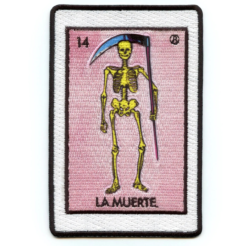 La Muerte 14 Patch Death Mexican Loteria Card Sublimated Embroidery Ir – Patch Collection