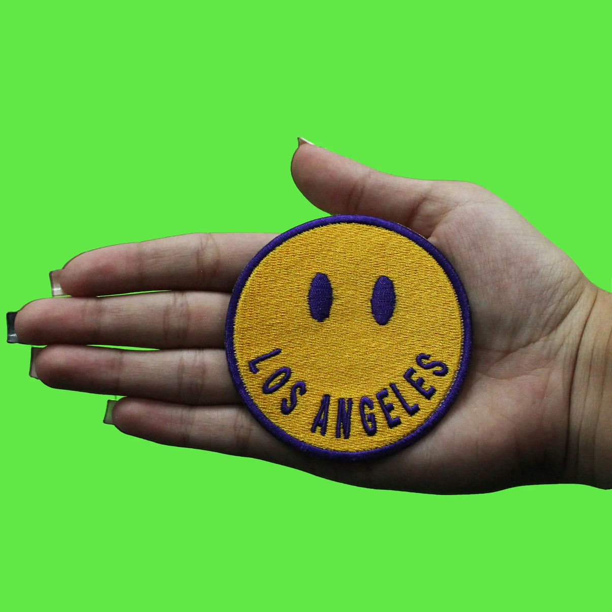 Los Angeles Smiley Patch Yellow Face Embroidered Iron on – Patch Collection