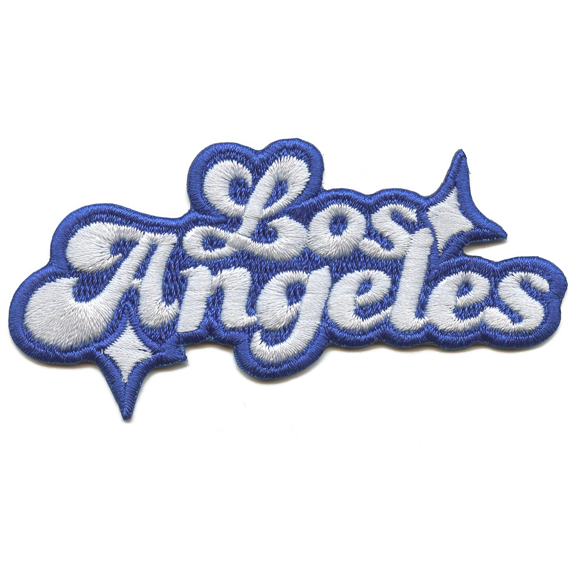 Los Angeles Sparkle Script Patch White/Blue Baseball Sports Embroidere ...