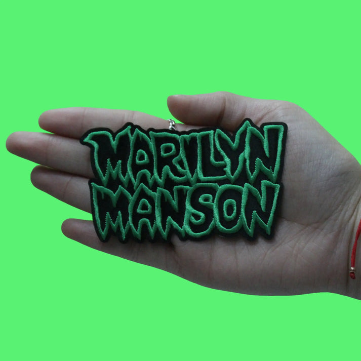 Marilyn Manson Name Logo Patch Heavy Metal Rock Band Embroidered Iron ...