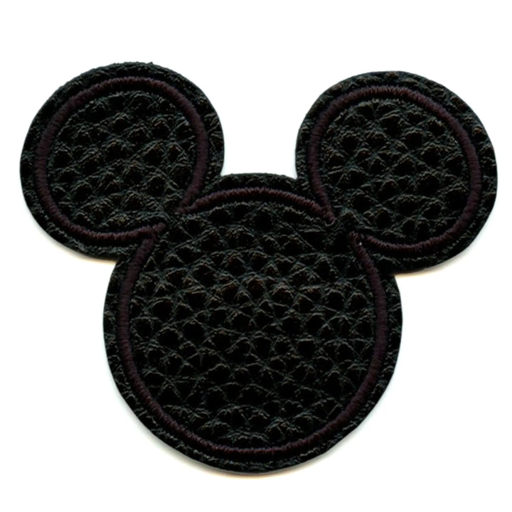 Mickey Mouse Head Patch Disney Clubhouse Leather Applique Iron On ...