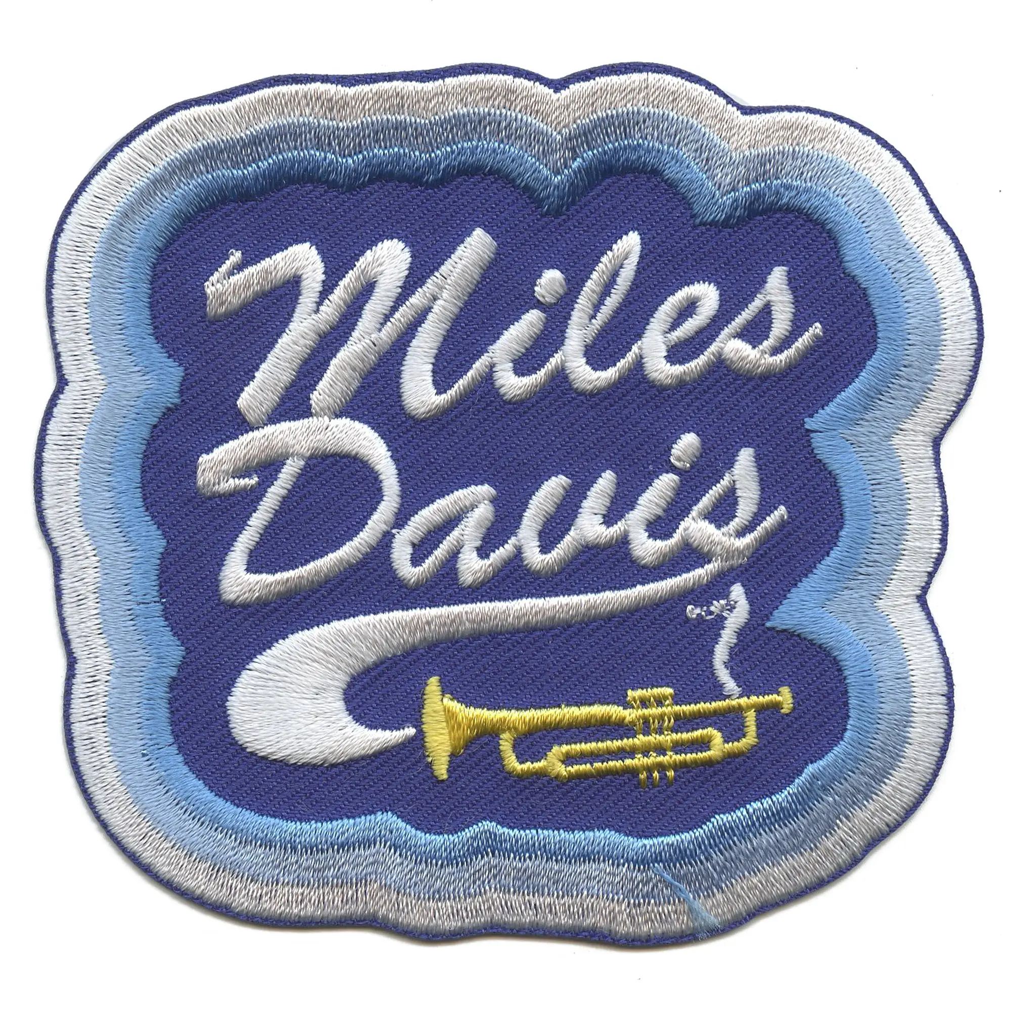 Miles Davis Blues Wavy Patch Grove Trumpet Waves Embroidered Iron On ...