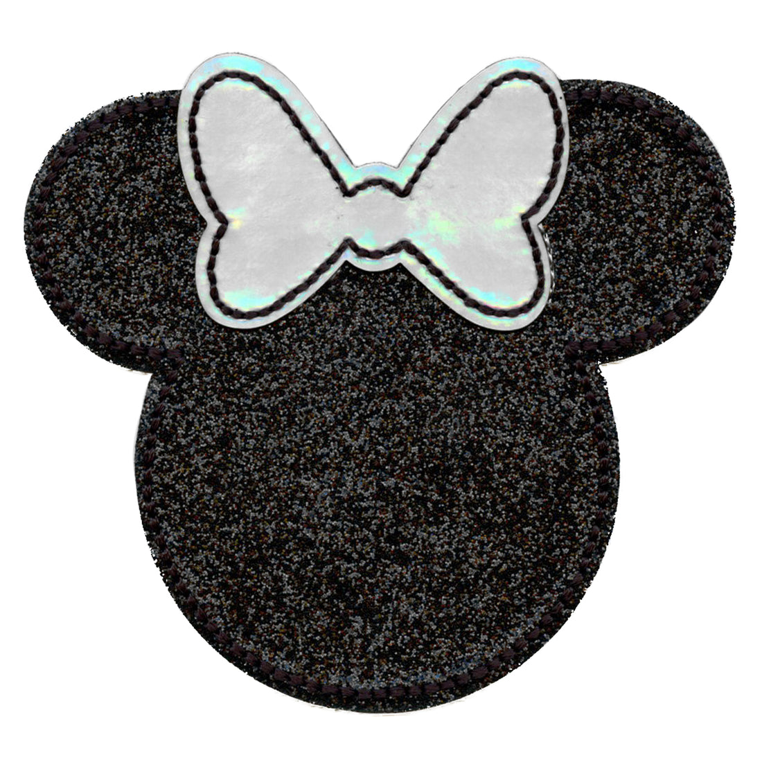 Minnie Mouse Glitter Head Patch Holographic Bow Disney Applique Iron O ...