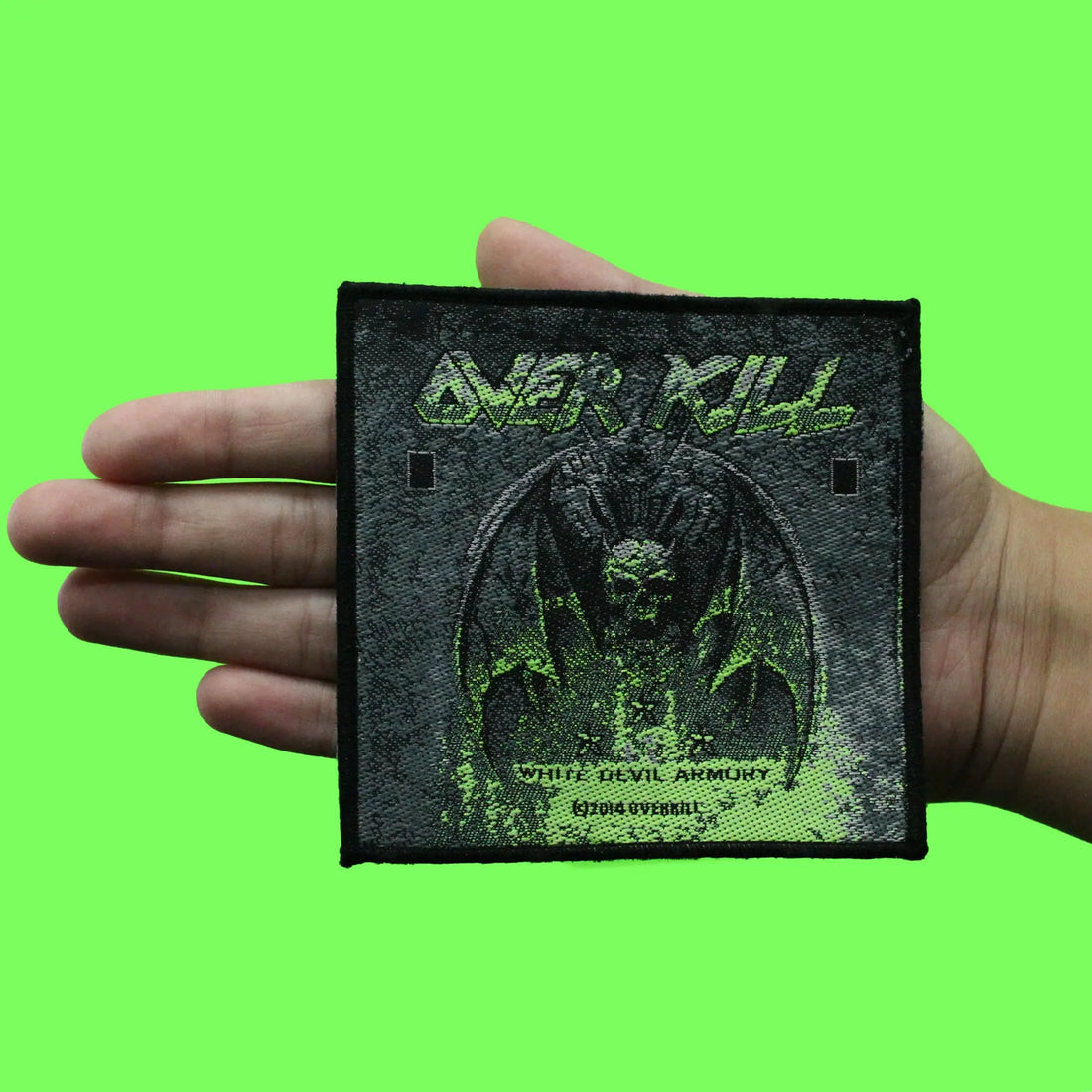 Overkill White Devil Armoury Patch Heavy Rock Music Woven Iron On ...