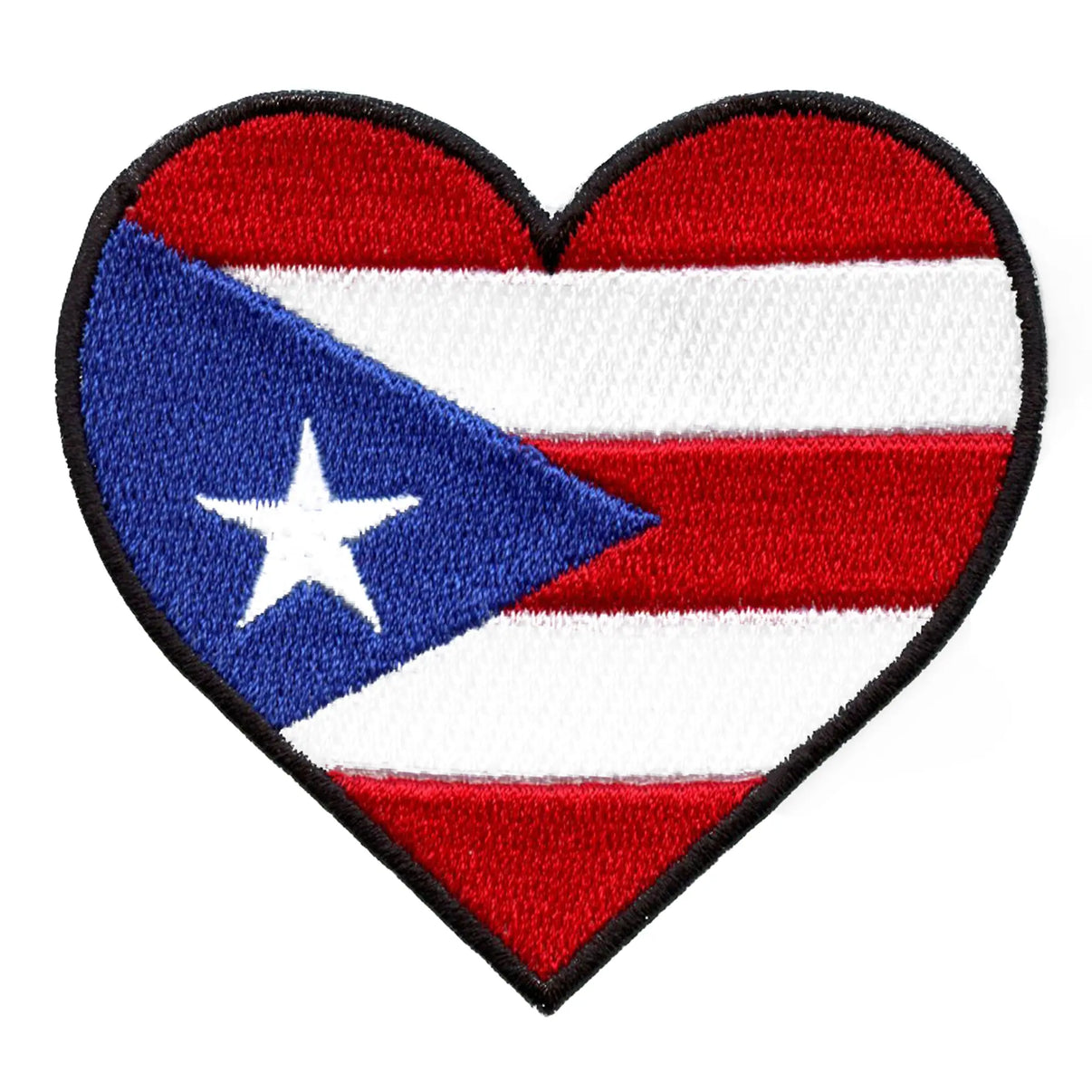 Puerto Rico Flag Patch Country Heart Hispanic Embroidered Iron On ...