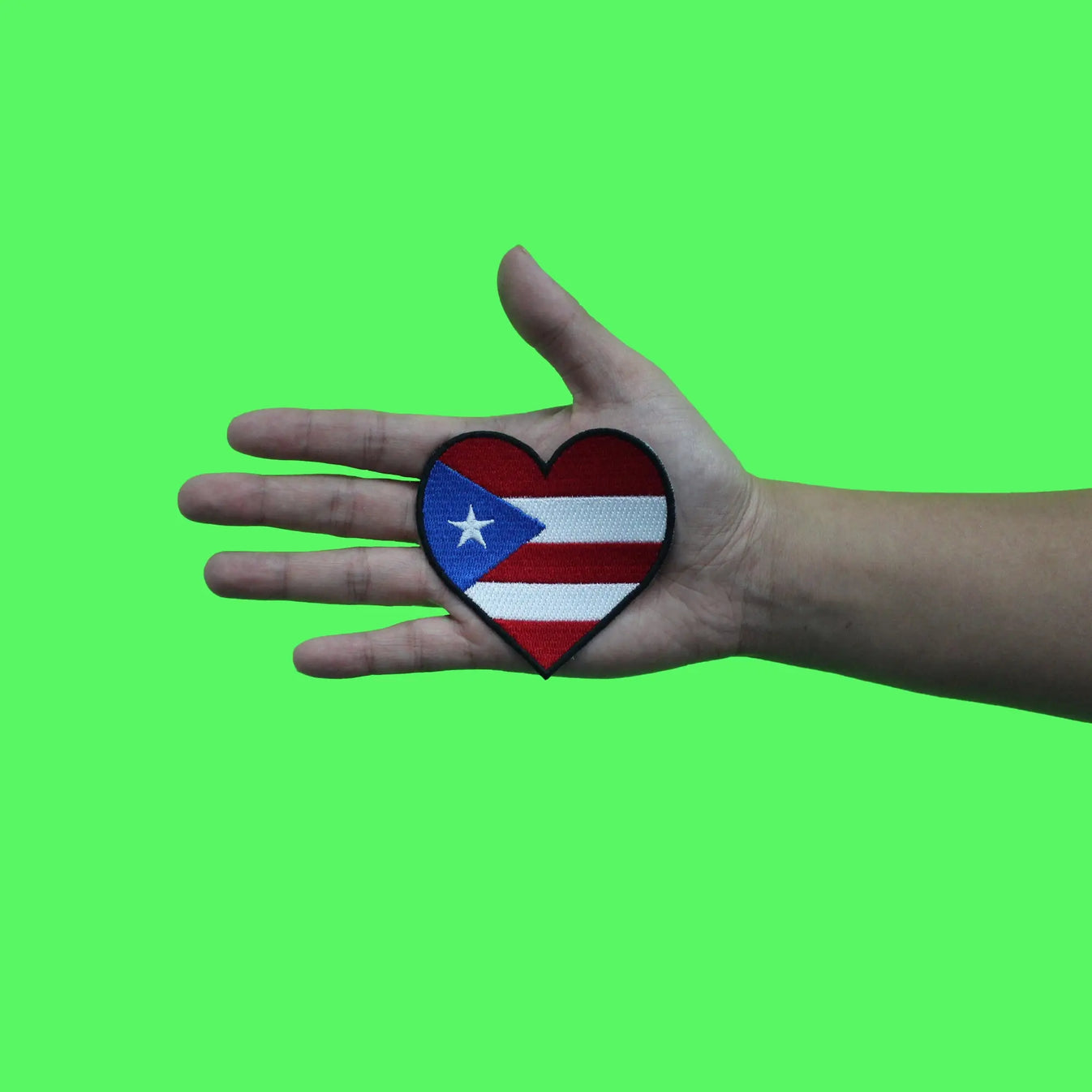Puerto Rico Flag Patch Country Heart Hispanic Embroidered Iron On ...