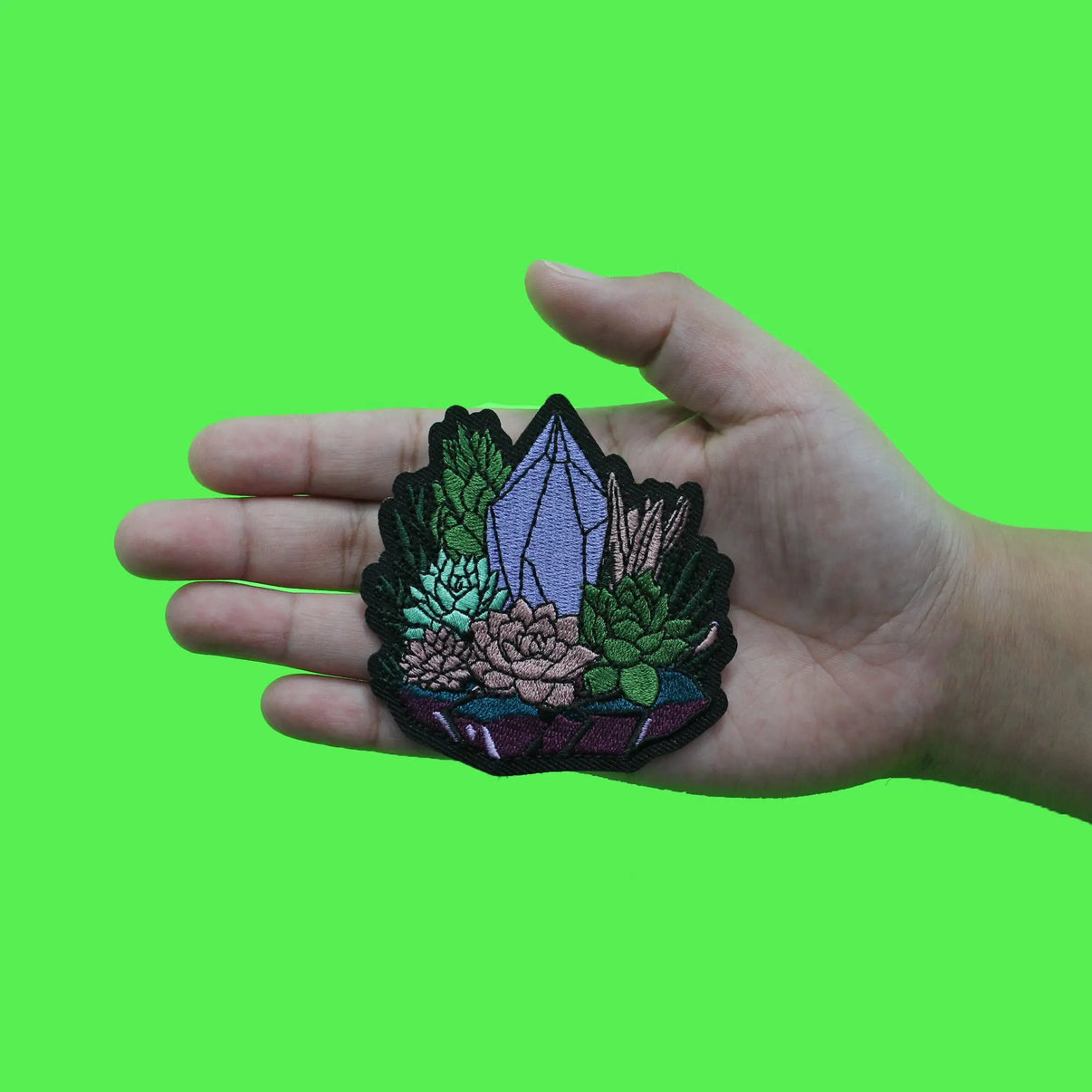 Purple Amethyst Crystal Patch Lotus Flowers Hippie Embroidered Iron In ...