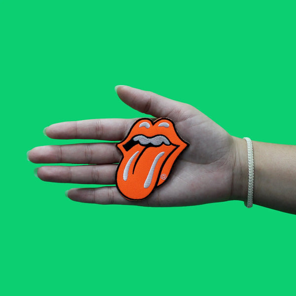 Rolling Stones Classic Patch Orange Tongue Out Embroidered Iron On ...