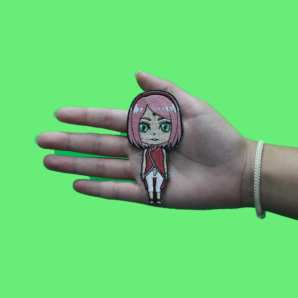 Boruto Sakura Smiling Patch Full Body Pose Embroidered Iron On – Patch ...
