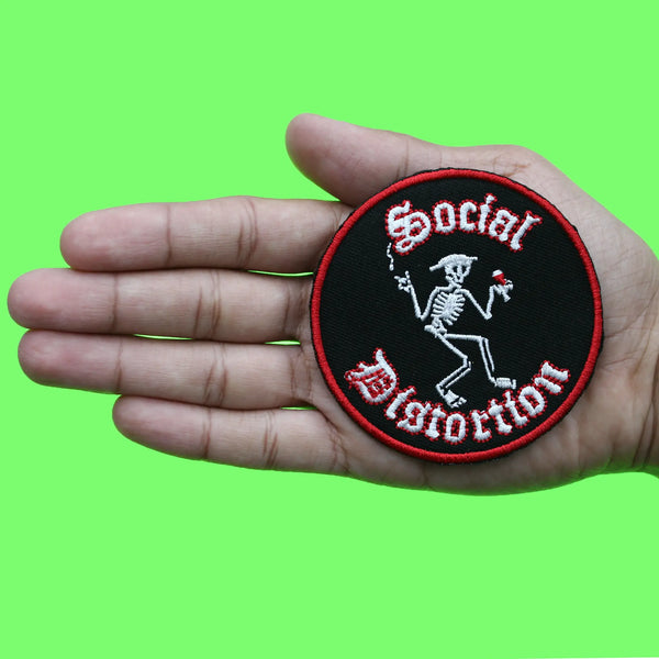 Social Distortion Drinking Skelly Patch Punk Rock Music Embroidered Ir ...