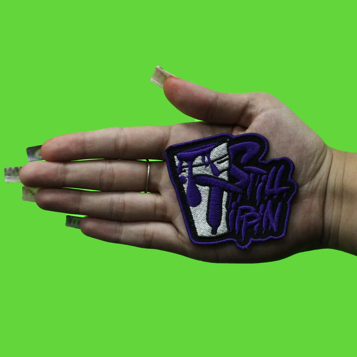 Still Tippin Purple Patch Houston Double Cup Embroidered Iron On ...