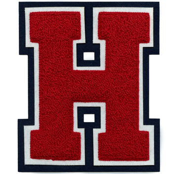 Texas Block Letter H Chenille Patch Red Blue Varsity Jacket Iron On ...
