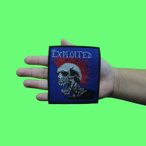 The Exploited Mohican Skull Patch Scottish Punk Mohawk Woven Iron On ...