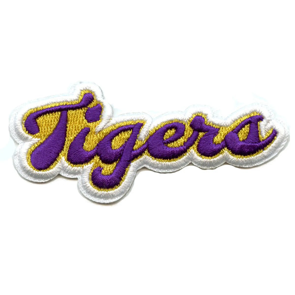 Tigers Cursive Script Patch Sports Football Fan Embroidered Iron On ...