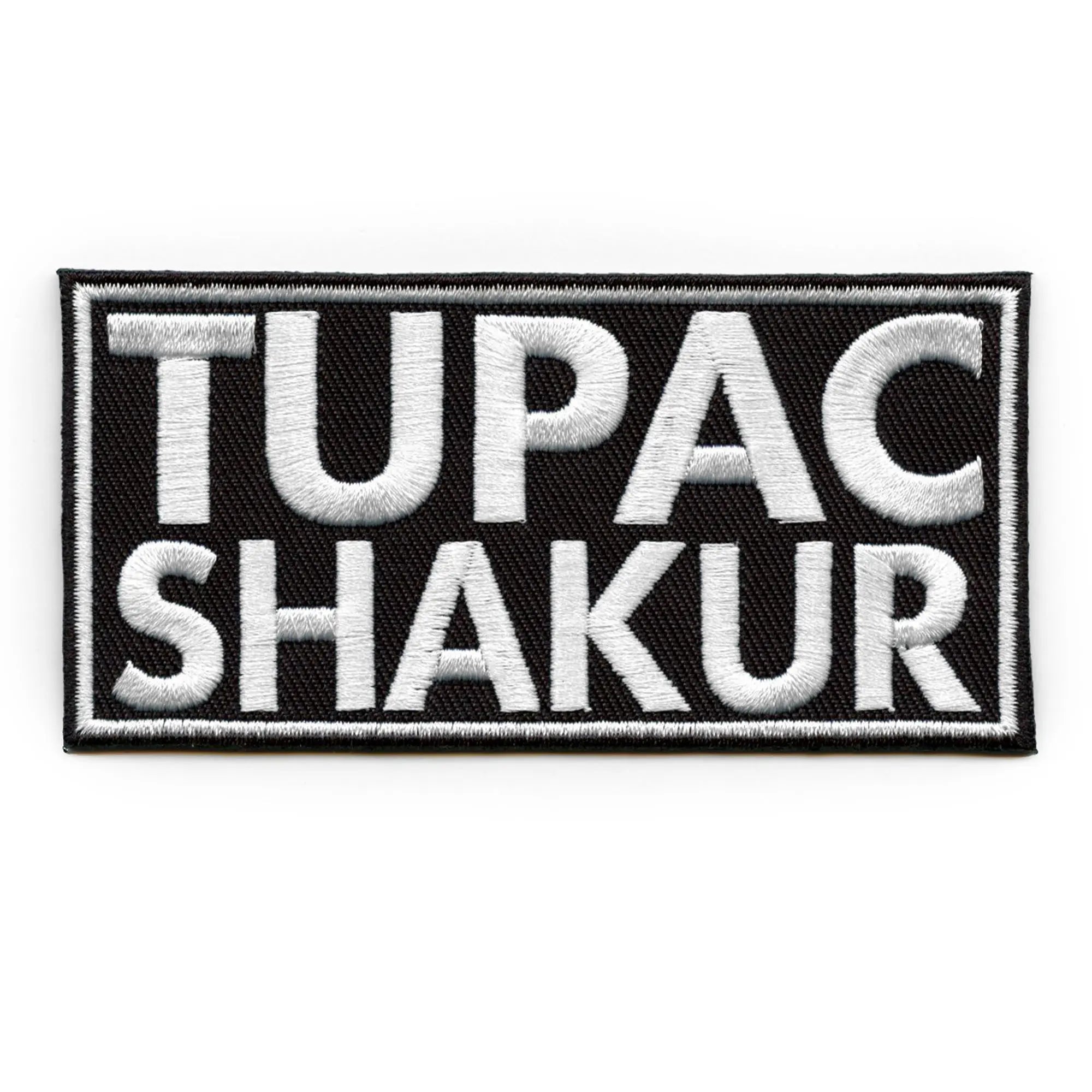 Tupac Shakur Name Logo Silver Patch Iconic Rapper Music Woven Iron On ...