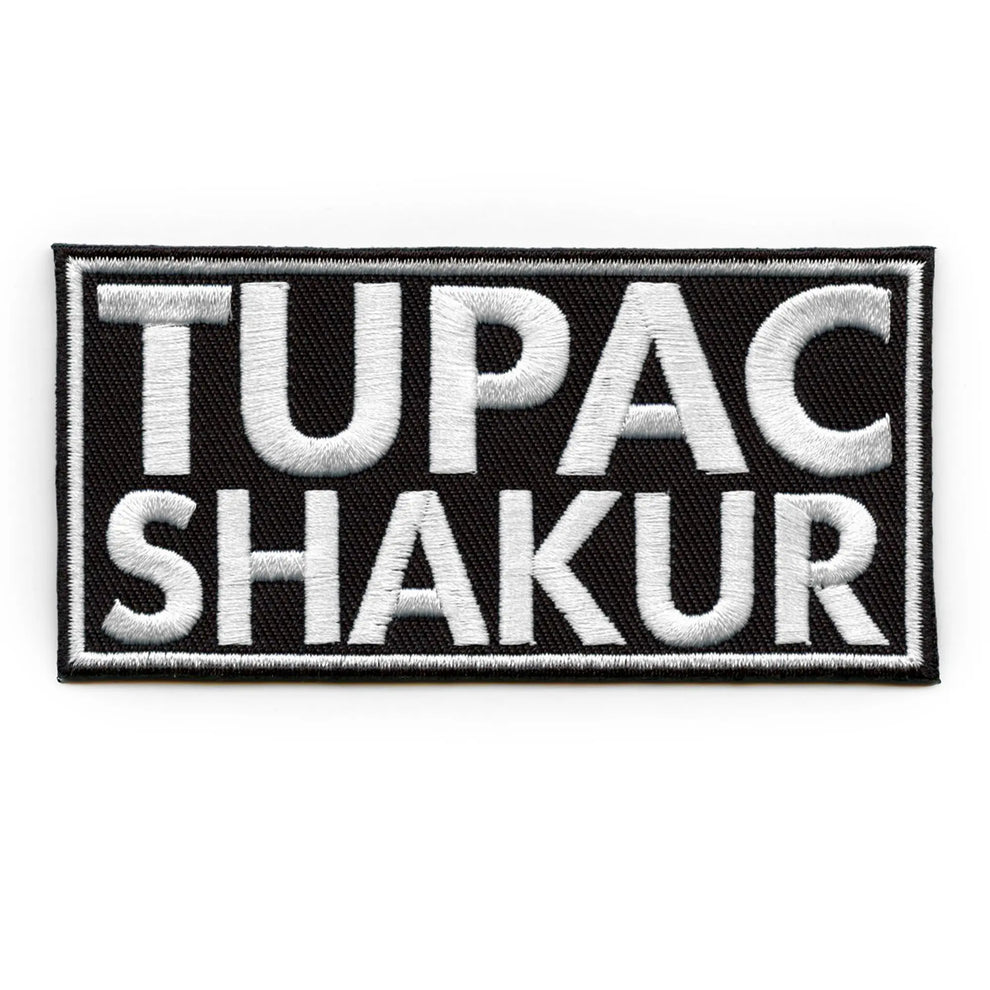 Tupac Shakur Name Logo Silver Patch Iconic Rapper Music Woven Iron On ...