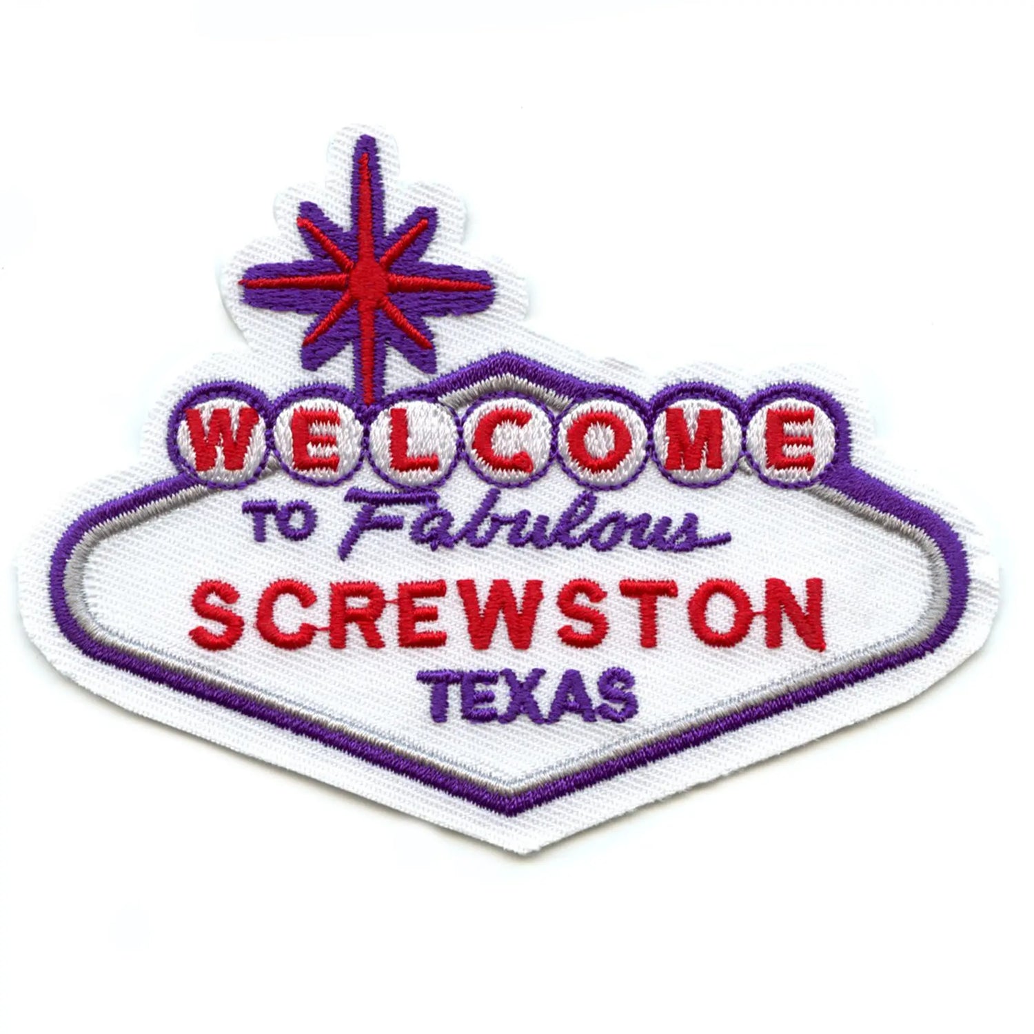 Welcome To Fabulous Screwston Patch Las Vegas Houston Parody Embroider ...