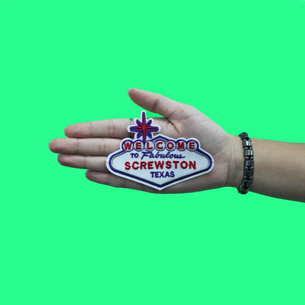 Welcome To Fabulous Screwston Patch Las Vegas Houston Parody Embroider ...