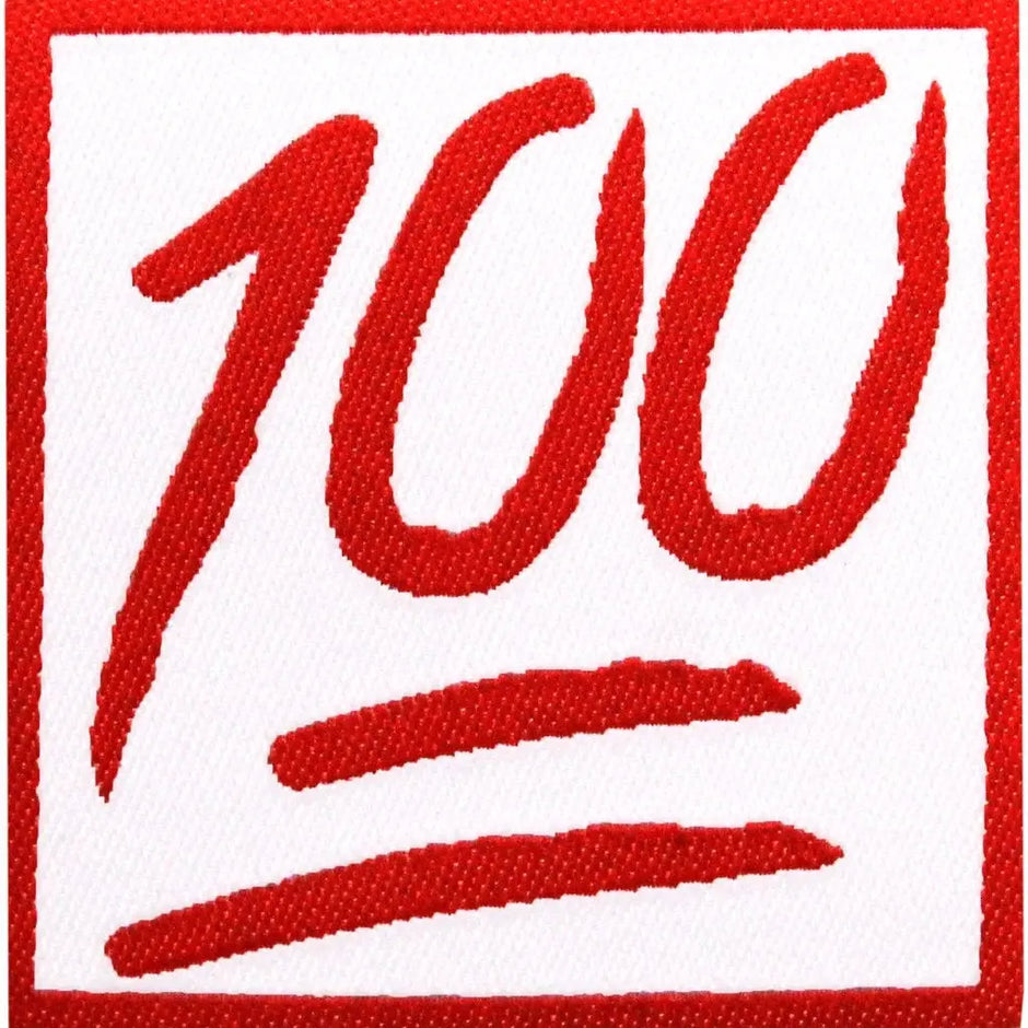 Keep It 100 Emoji Iron On Embroidered Patch – Patch Collection