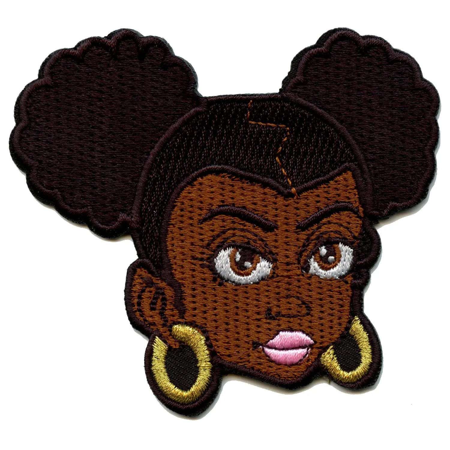 Afro Puff Girl Patch Strong Beautiful Natural Embroidered Iron On ...